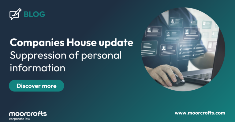 Companies House update: Suppression of personal information - Moorcrofts